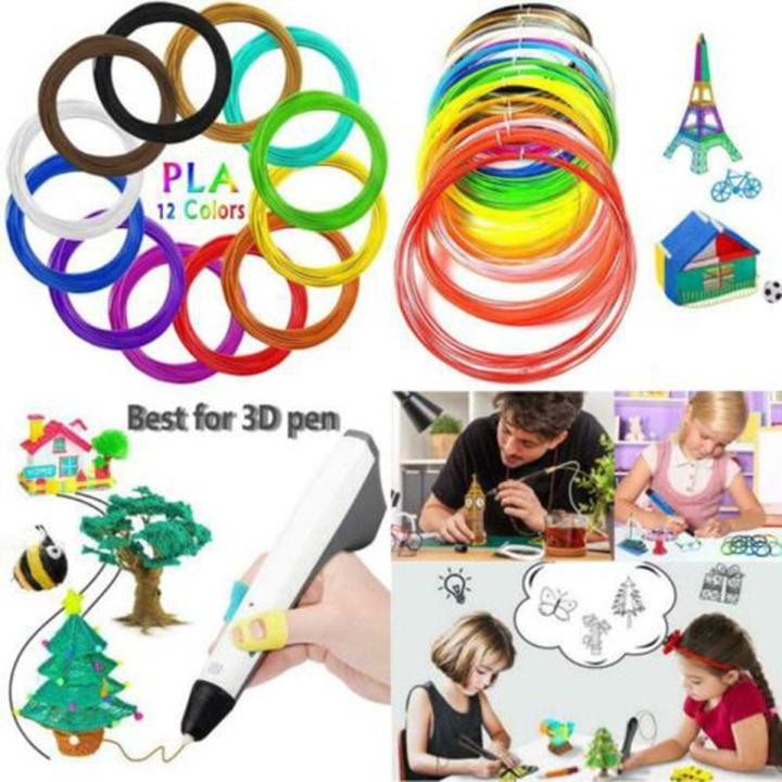 3D Pen Filament 12 Colors 1.75Mm 3m Per Color 3D Printing Materials ...