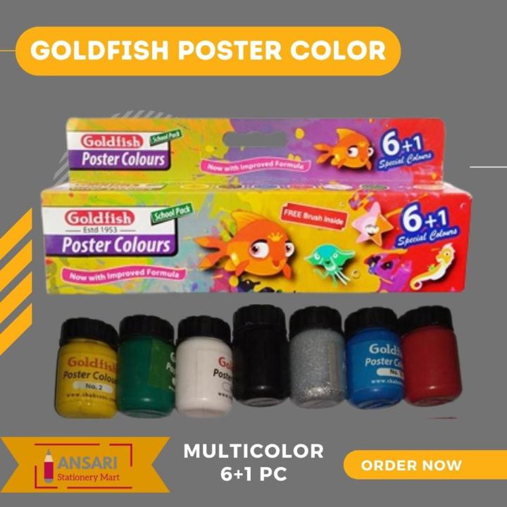 Goldfish Poster Colour Plastic Bottle 6 + 1 Colour Set | Daraz.pk