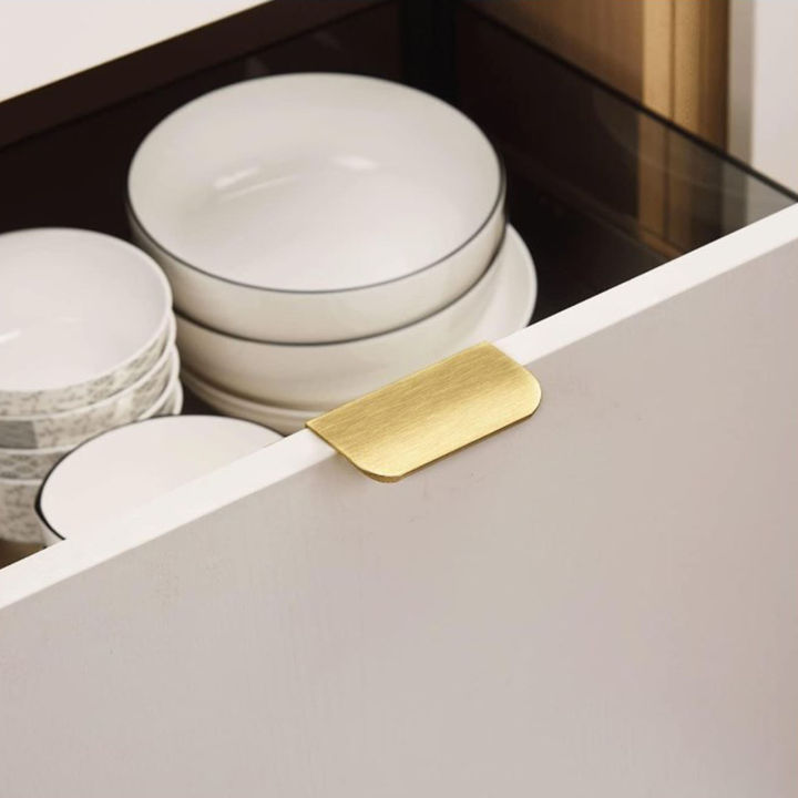 80x40x18mm Aluminum Alloy Finger Edge Pulls Cabinet Handles Silver ...