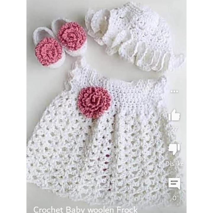 customize woolen baby girl dress set / girls crochet handmade clothes ...