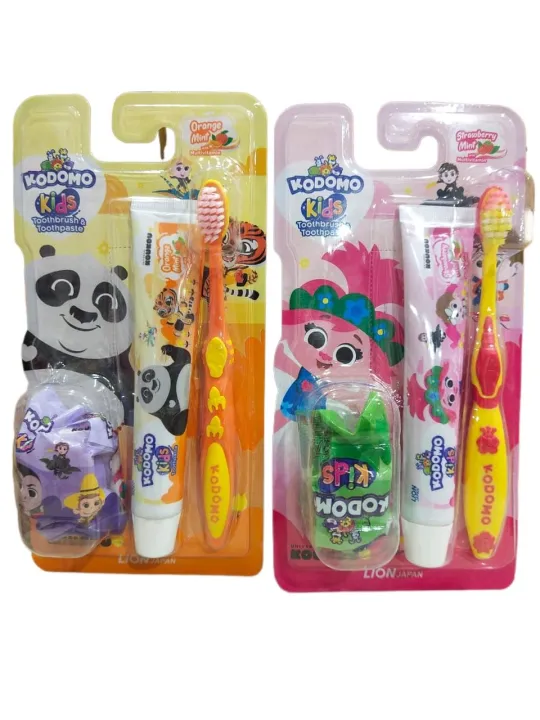 Kodomo Brush, Toothpaste & Toys Set 3in1 | Daraz.pk