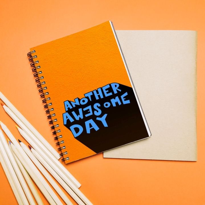 Another Aweasome Day Notebook-Yellow And Black Notebook-Spiral Notebook ...