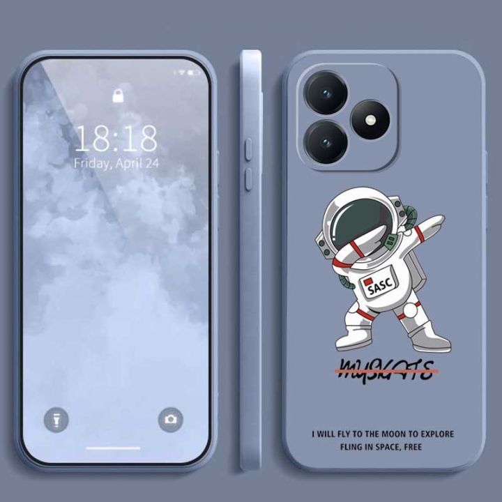 Realme C61 C 61 Astronaut NASA Liquid Silicon Case All-Inclusive Lens ...