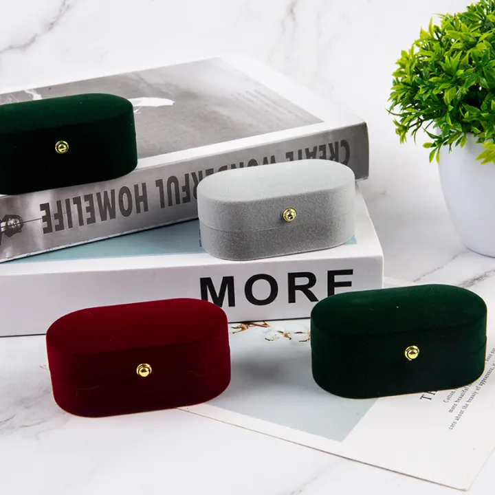 Velvet Trinket Box Ring Box Jewelry Organizer Double Rings BoxJewelry Box CRK | Daraz.pk