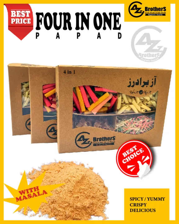 Bamboo , Slanty , RIng & Patla Mecha Papad WITH MASALA / ( 4 in 1 Snack ...