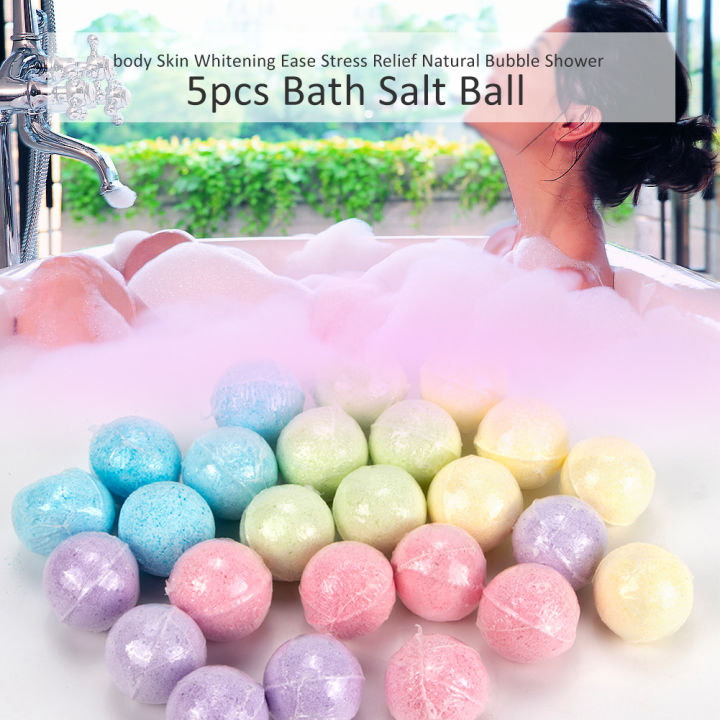 JM 5pcs Bath Salt Ball Body Skin Whitening Ease Stress Relief Natural ...