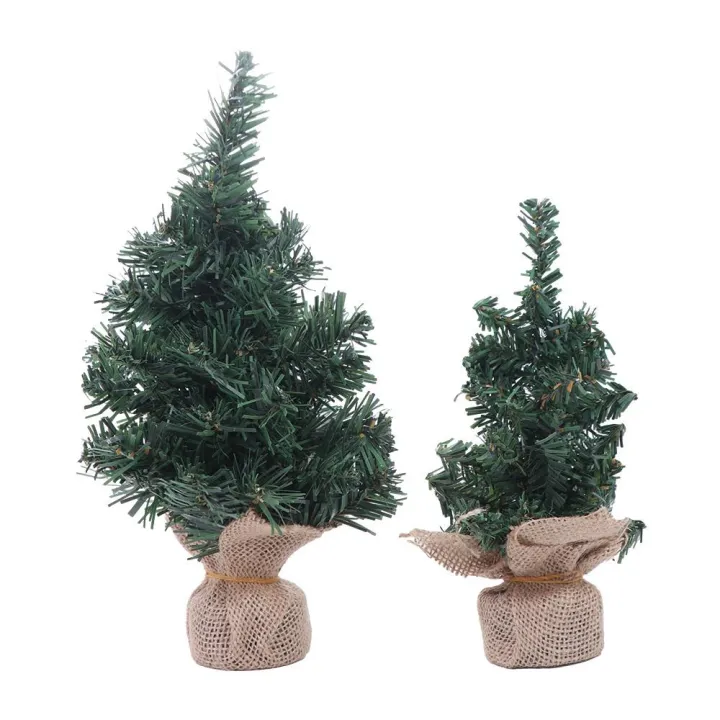 Gift Pine Tree Mini Christmas Tree Plastics Green Artificial Christmas ...