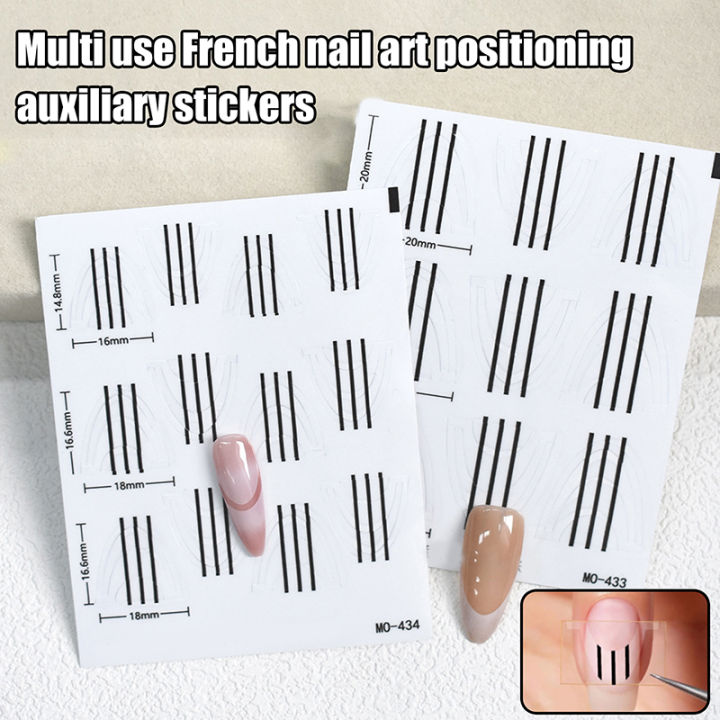 Deep U French Manicure Strip Nail Art Form Fringe Tip Stencil Guides ...