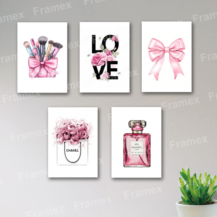 set of 5 trending aesthetic make up themed girls fashion chanel pookie ...