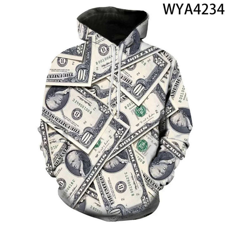 New Dollar Hoodies Men Women Children Money Printed T-shirt Gothic 3D ...