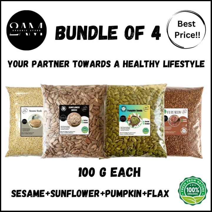 2AM | Seeds Cycling for PCOS | 100 g Each | PCOS Seed Cycle | Pumpkin ...