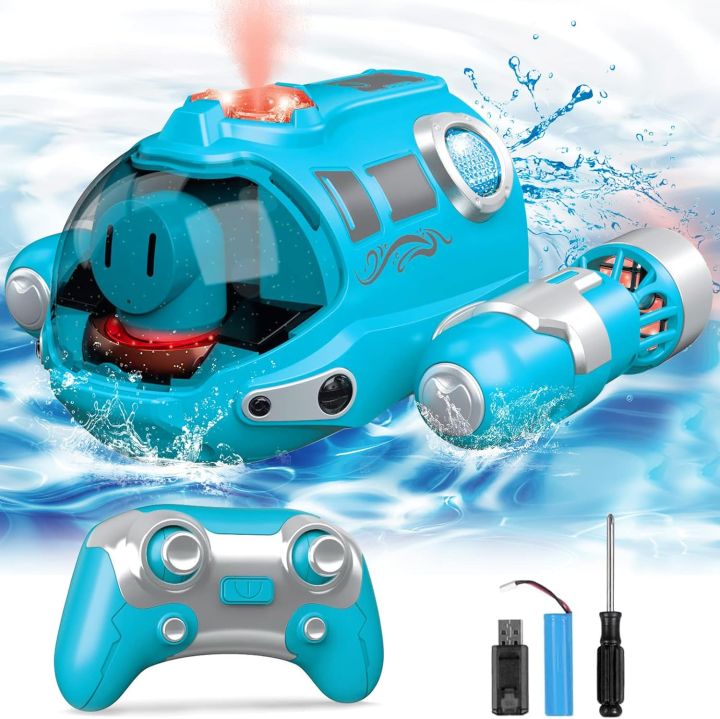 Augot RC Boat, 2.4GHz Remote Control Spray Gasboat Toys for Pools and ...