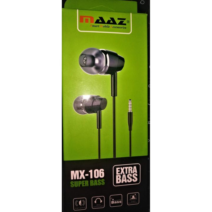 Maaz Super Bass MX-106 HIgh Quality Works on BOTH Small and Big Phones Great Sound with High ...