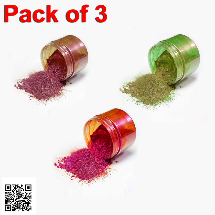 Pack of 3 Color Changing Chameleon Powder Pigments for Painting Artwork ...