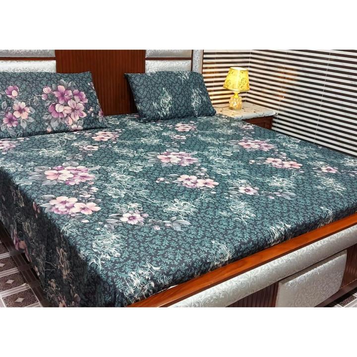 Printed King Size Bedsheet export cotton | Daraz.pk