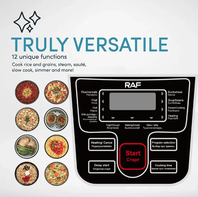 RAF Electric Multi Cooker Multipurpose Programmable Digital 6L Food ...