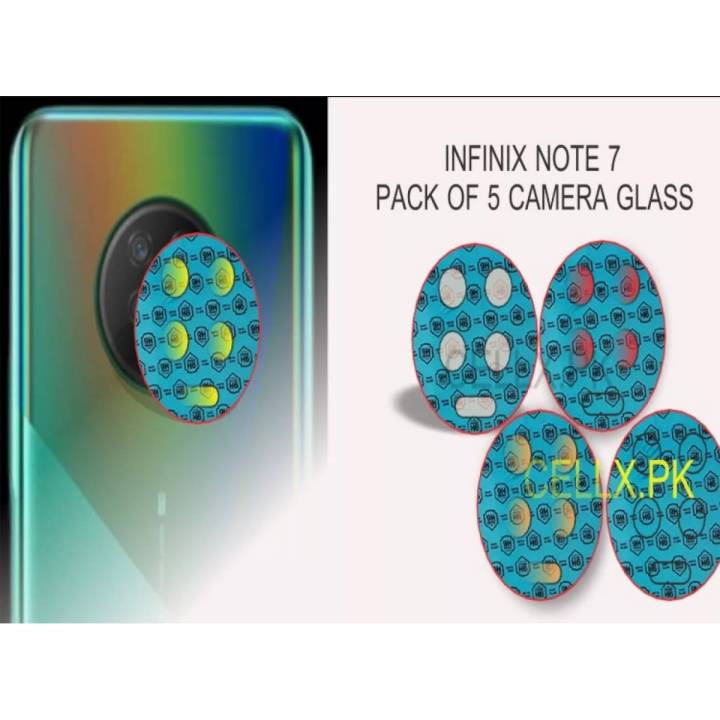 INFINIX NOTE 7 CAMERA 9H FLEXIBLE GLASS PACK OF 5 | Daraz.pk