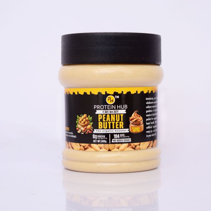 PROTEIN HUB NATURAL PEANUT BUTTER 500g -CRUNCHY(no sugar added) | Daraz.pk