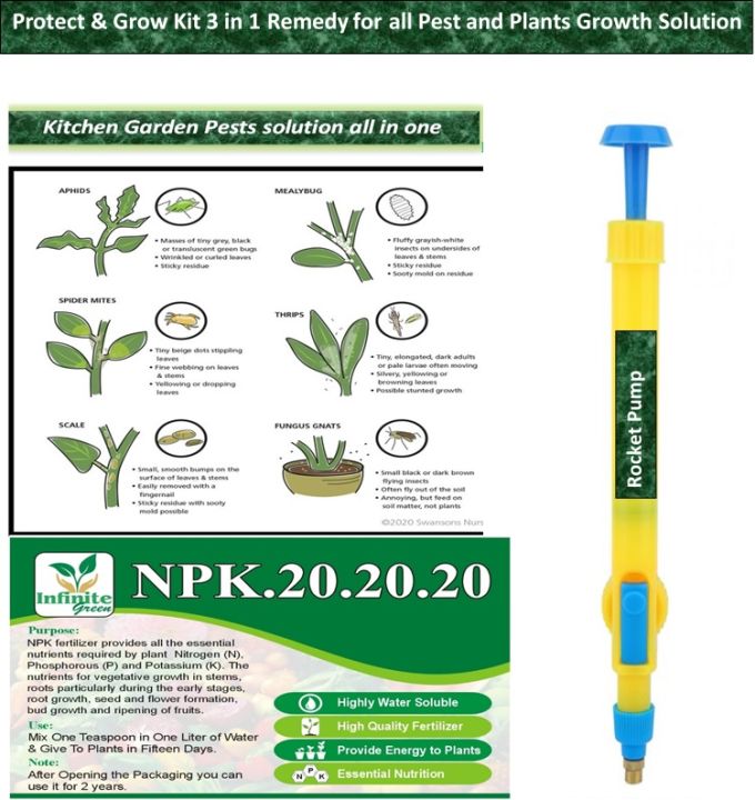 Protect & Grow Kit 3 in 1 for all Pest & Plants Growth solution. (All ...