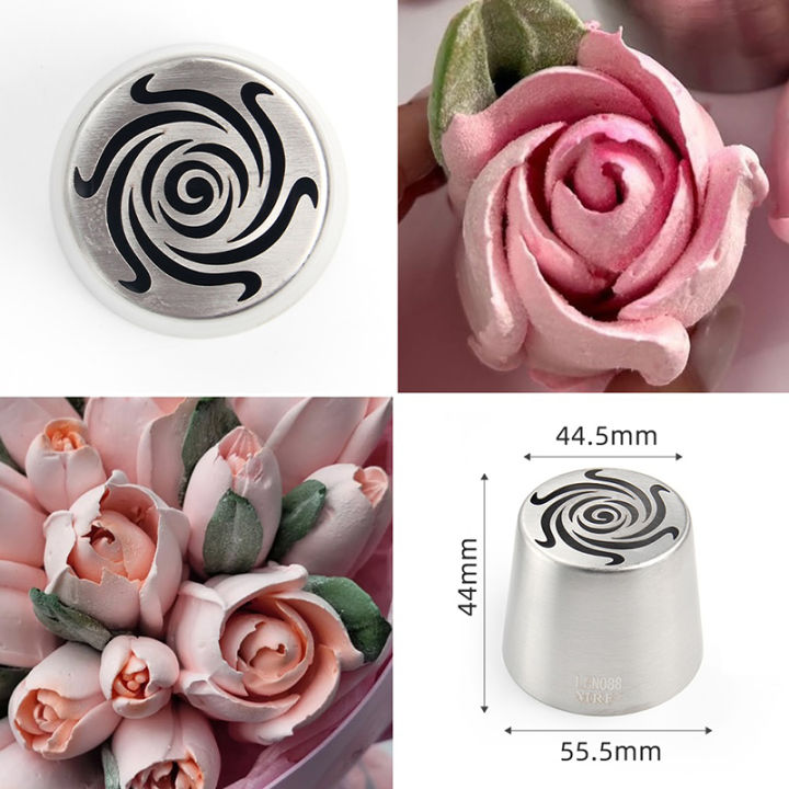Stainless Steel XL Rotating Flower Pattern Russian Icing Tip ...