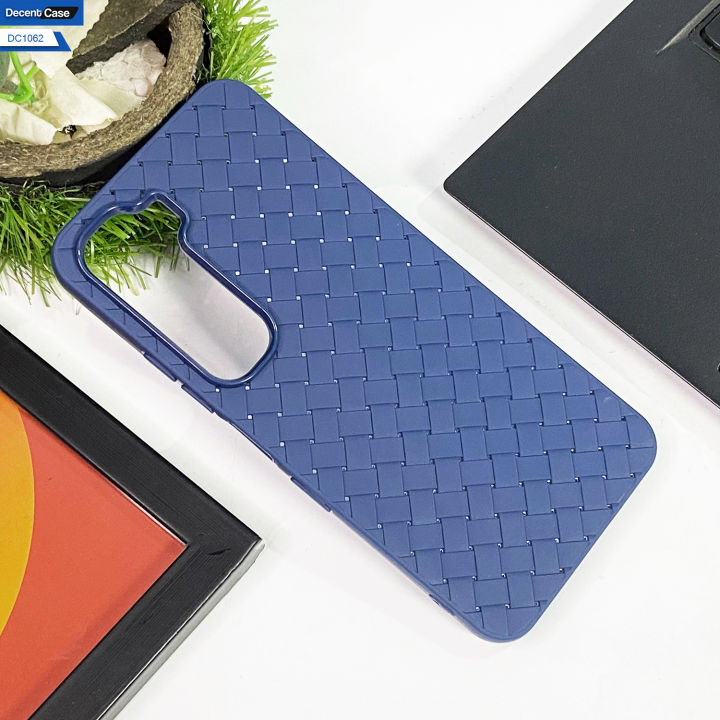 Infinix Hot 60 Pro Cover - Blue - Premium Woven Texture Back Cover ...