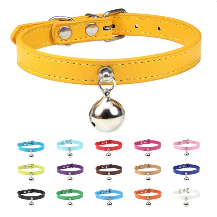 Solid With Bell Chihuahua Kitten Pet Accssories Cat Collar Dog Necklace ...