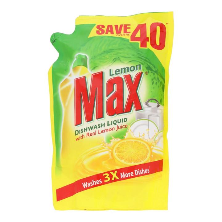 LEMON MAX DISHWASH LIQUID LEMON POUCH 450 ML | Daraz.pk
