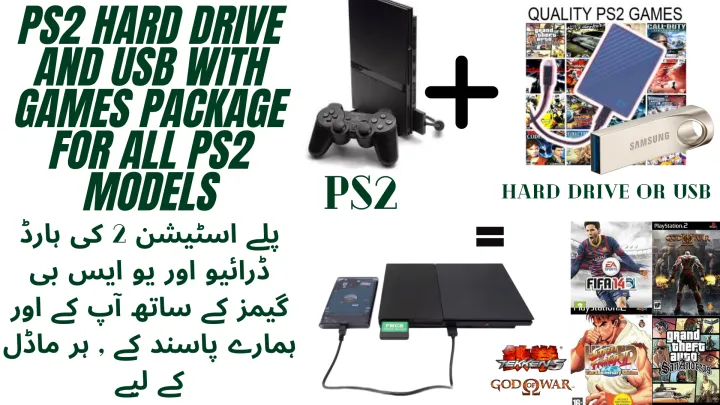 Ps2 Playstation 2 game games hard drive usb filled with games all ps2 ...
