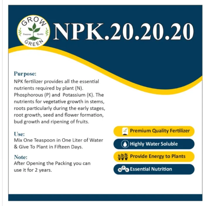 NPK 20:20:20 1 KG All Purpose Plant Food | Fertilizer for plants | NPK ...