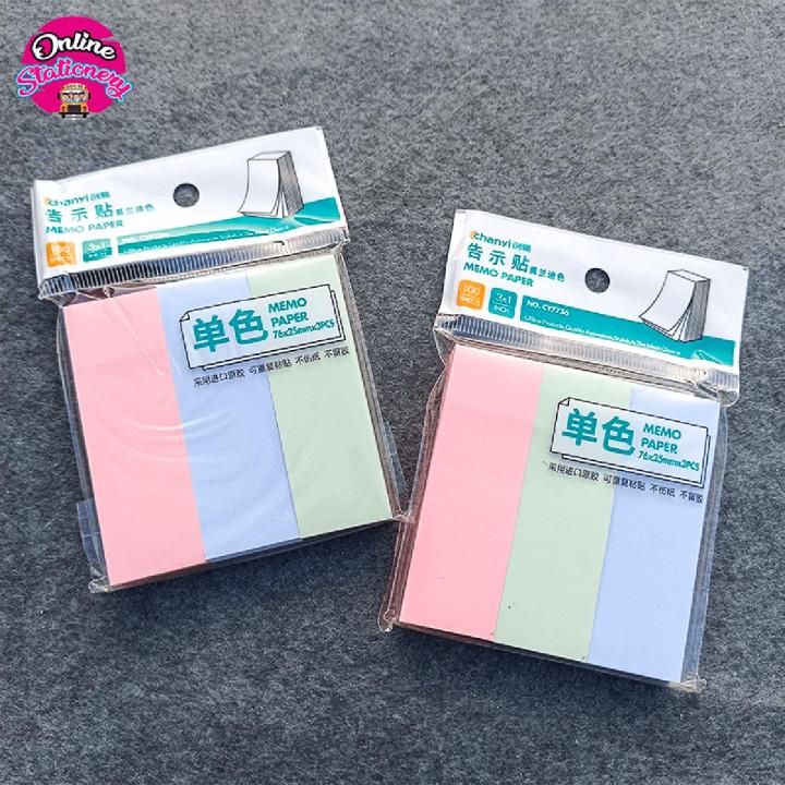 DL Pastel Color Memo Pad 3 Color 100 Sheets 3x1 inch | Daraz.pk