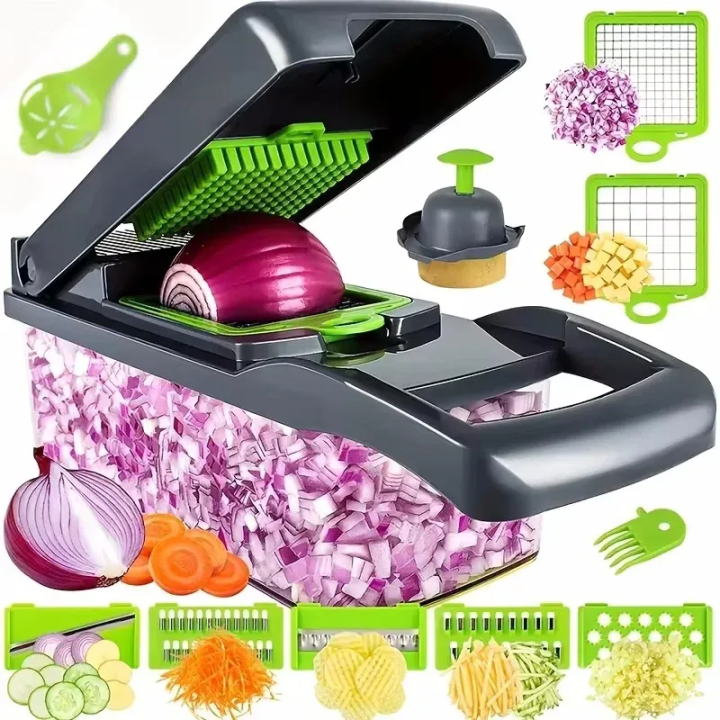 16-in-1 Vegetable Chopper & Cutter – Multi-Function Manual Food ...