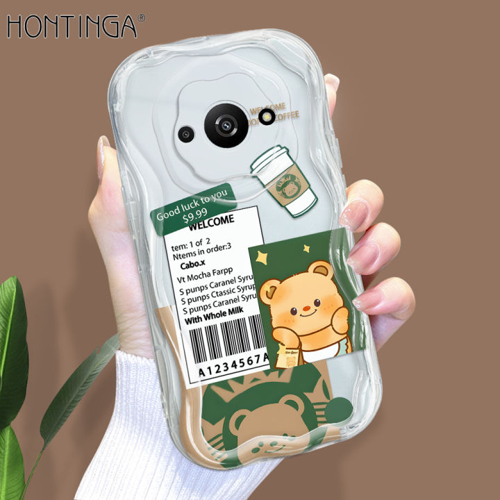 Hontinga for Redmi A3x Redmi A3 Back Cover Cute Bear Coffee Cream ...