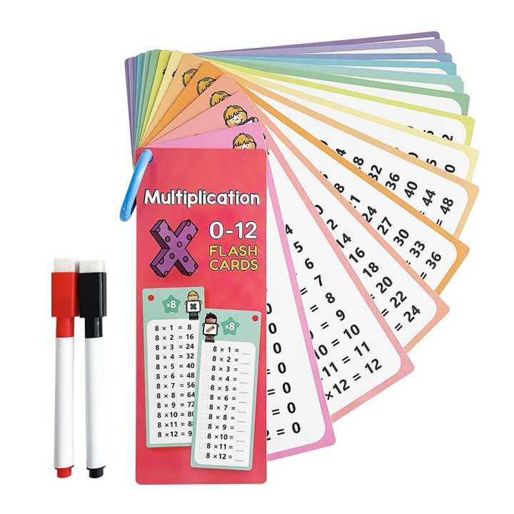 Math Genius Multiplication Flash Cards for Kids 0-12 - Erasable Write ...