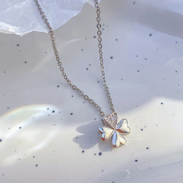 Youbo Lucky Clover Shiny Diamond Necklace Autumn Light Luxury Niche ...