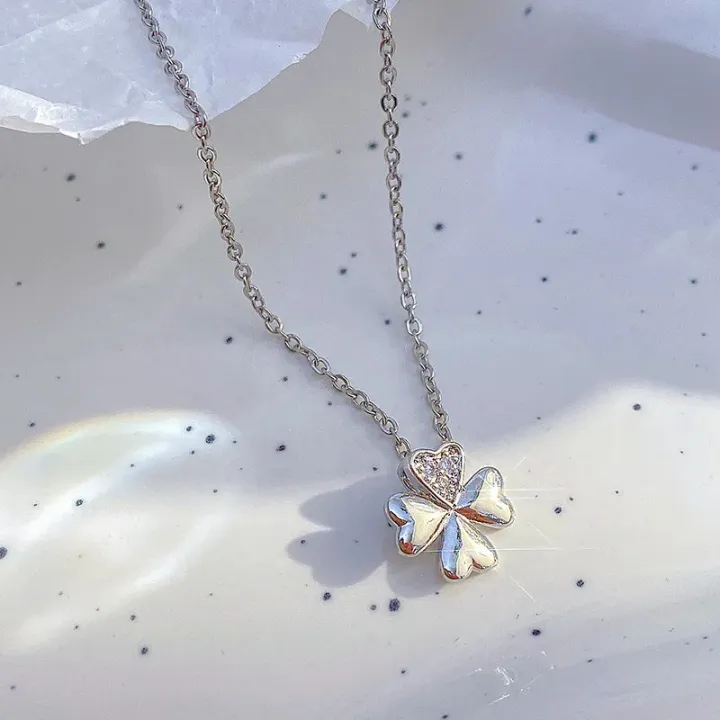 Youbo Lucky Clover Shiny Diamond Necklace Autumn Light Luxury Niche ...