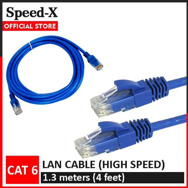 SpeedX LAN Cable 1.3 meters (4 feet) Cat 6 Ethernet Cable FIXED ...