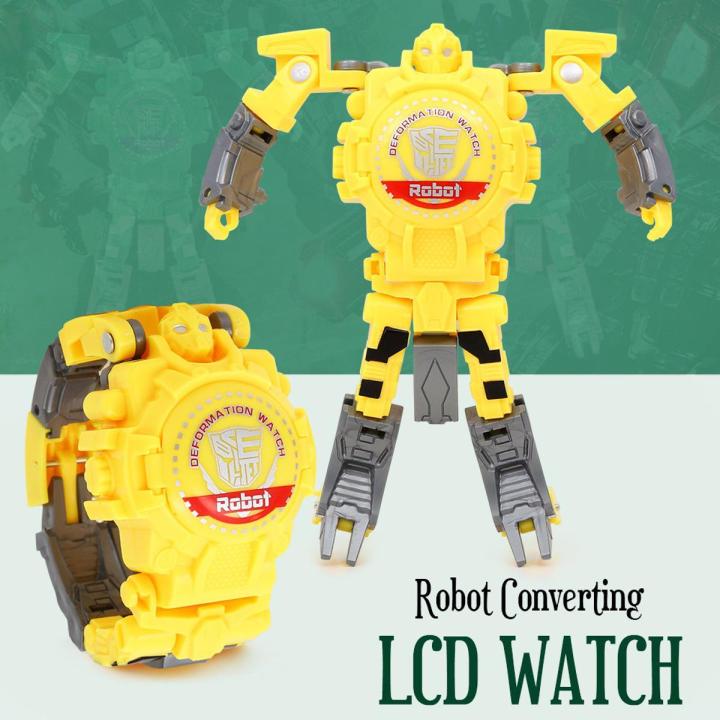 Kids Robot Converting LCD Watch – Action Transformation Toys + Digital ...