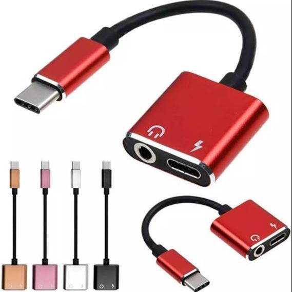 USB-C Headphone Adapter Earphone 3.5mm Jack Charger Port Splitter Mic ...