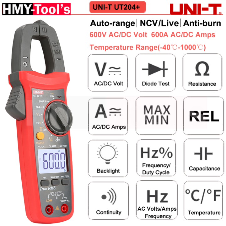 UNI-T UT204+ 600A Digital Clamp Meter - Accurate Current Measurement ...
