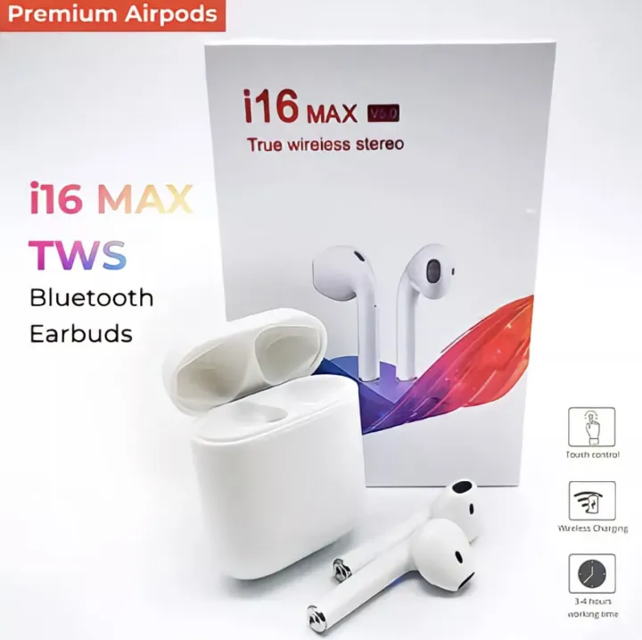 i16 Max Air Buds Bluetooth TWS Touch Sensor Ear Buds Dual Pair High ...