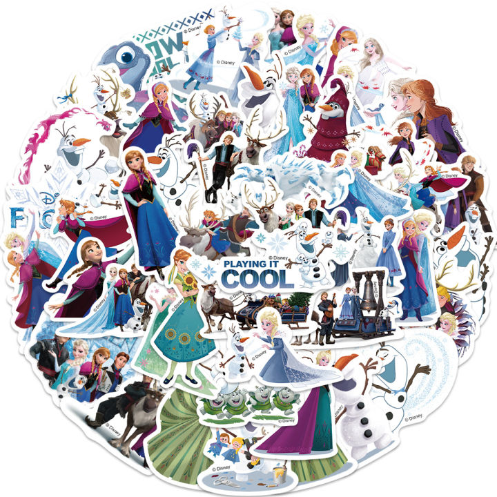 Hickeys Miees 50PCS Disney Frozen Anna Elsa Movie Stickers Anime Decal ...