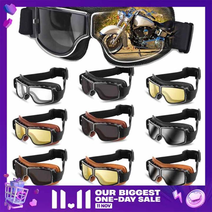 Vintage Goggles Motorcycle Goggles Glasses Cruiser Folding Goggles ...
