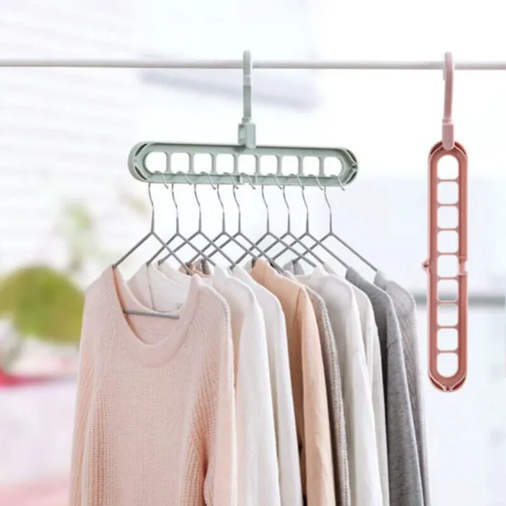 Space Saving 9 Slots Hangers Multifunctional Smart Closet Organizer ...