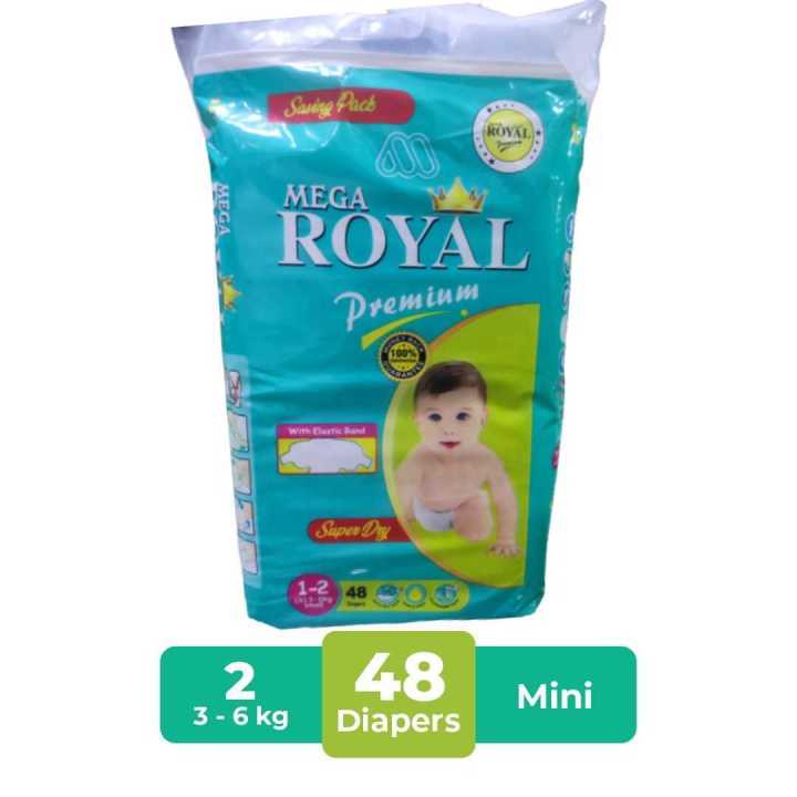 Mega Royal Diapers Premium Quality With Magic Tape Small Size: 48 ...