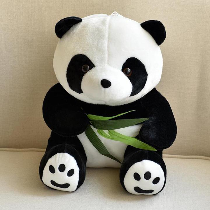 Mother and son panda doll hug bear bed sleeping hug trumpet bear rag ...
