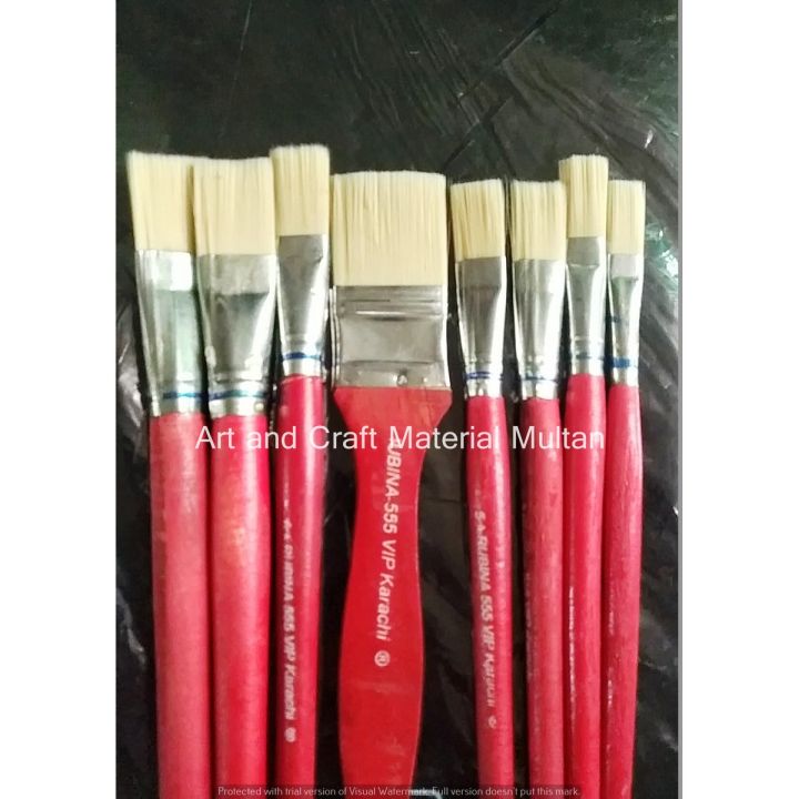 Rubina Nylon Hair Flat Painting Brush set 8Pcs | Daraz.pk
