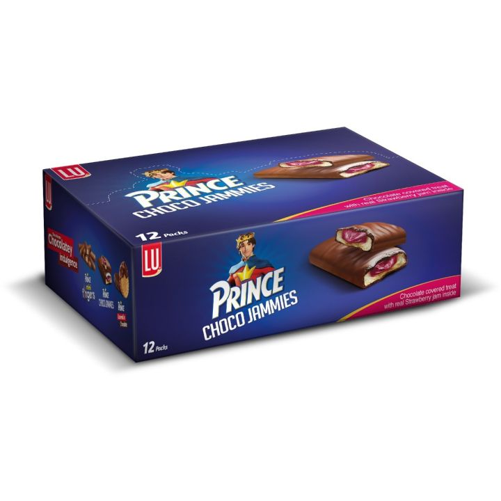 Prince Choco Jammies, Chocolate Bar, Real strawberry Jam Inside (Pack ...