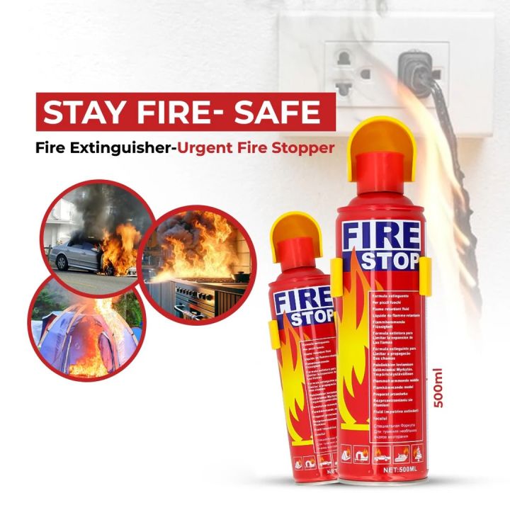 Portable Fire Extinguisher Spray 500ML | Instant Fire Stop Foam for ...