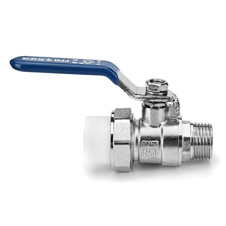 TMOK 1/2" 3/4" External WireManual PPR Brass Ball Valve Nickel Handle ...