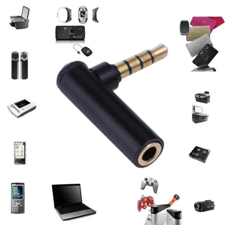 Right Angle L Shape Microphone Jack Plug Audio AUX Converter Earphone ...
